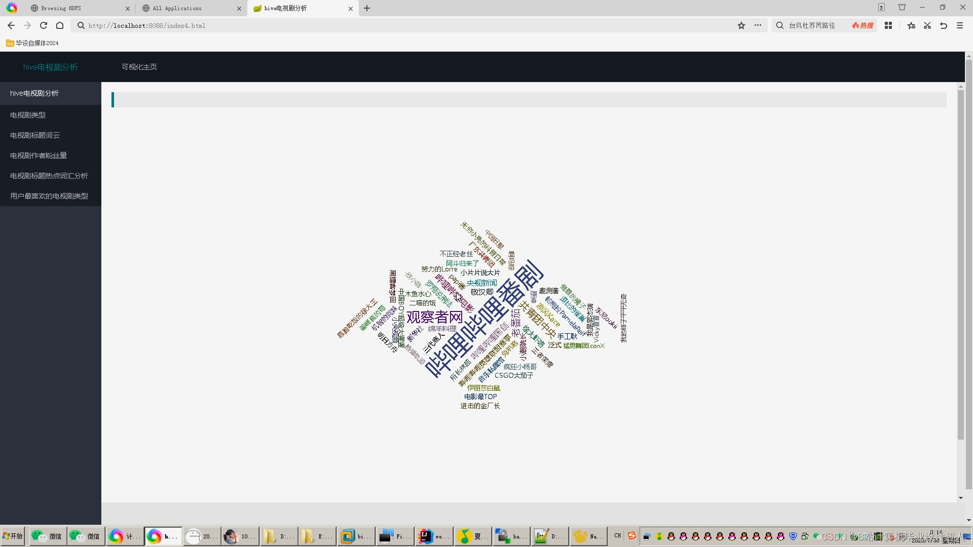 大数据毕业设计计hadoophive电视收视率分析 电视数据分析 电视爬虫 电视大数据 大数据毕业设计 大数据毕设 算机毕业设计基于hadoop的视频收视率分析 Csdn博客