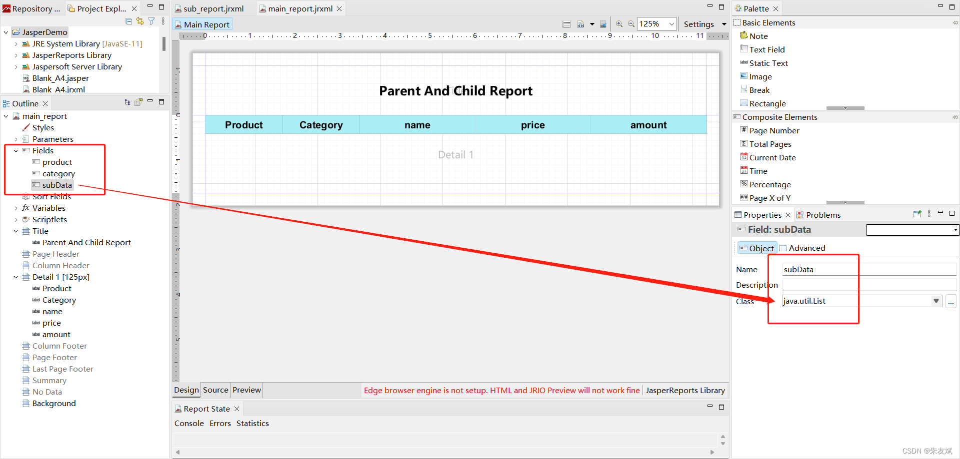 【JasperReports笔记04】如何使用Jasper Studio制作父子报表，并且通过Java + Parameters参数填充模板文件支持Android-CSDN博客