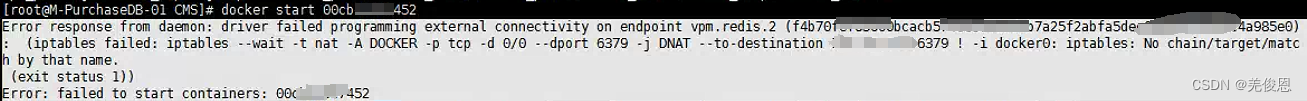 Docker启动报错：No chain/target/match by that name 处理_no chain target match-CSDN博客