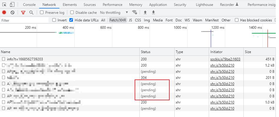 开发者工具network里请求pending状态耗时长是为什么？（项目部分页面的请求）_network pending-CSDN博客
