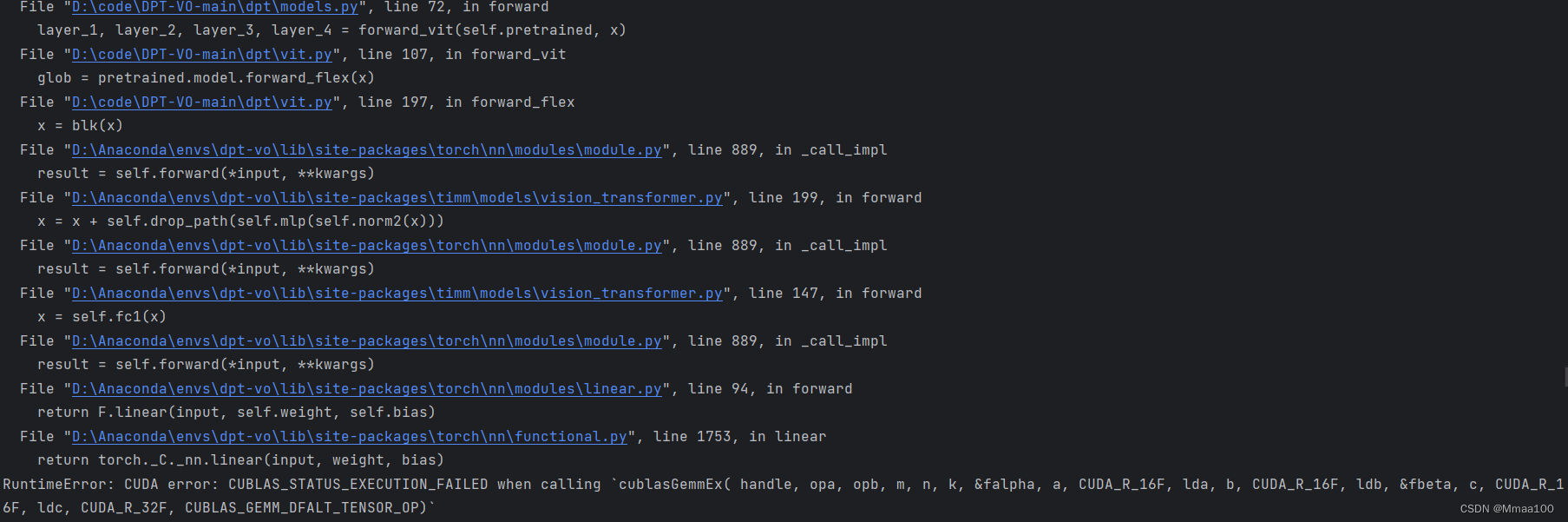 （报错解决）runtimeerror Cuda Error Cublasstatusexecutionfailed When 