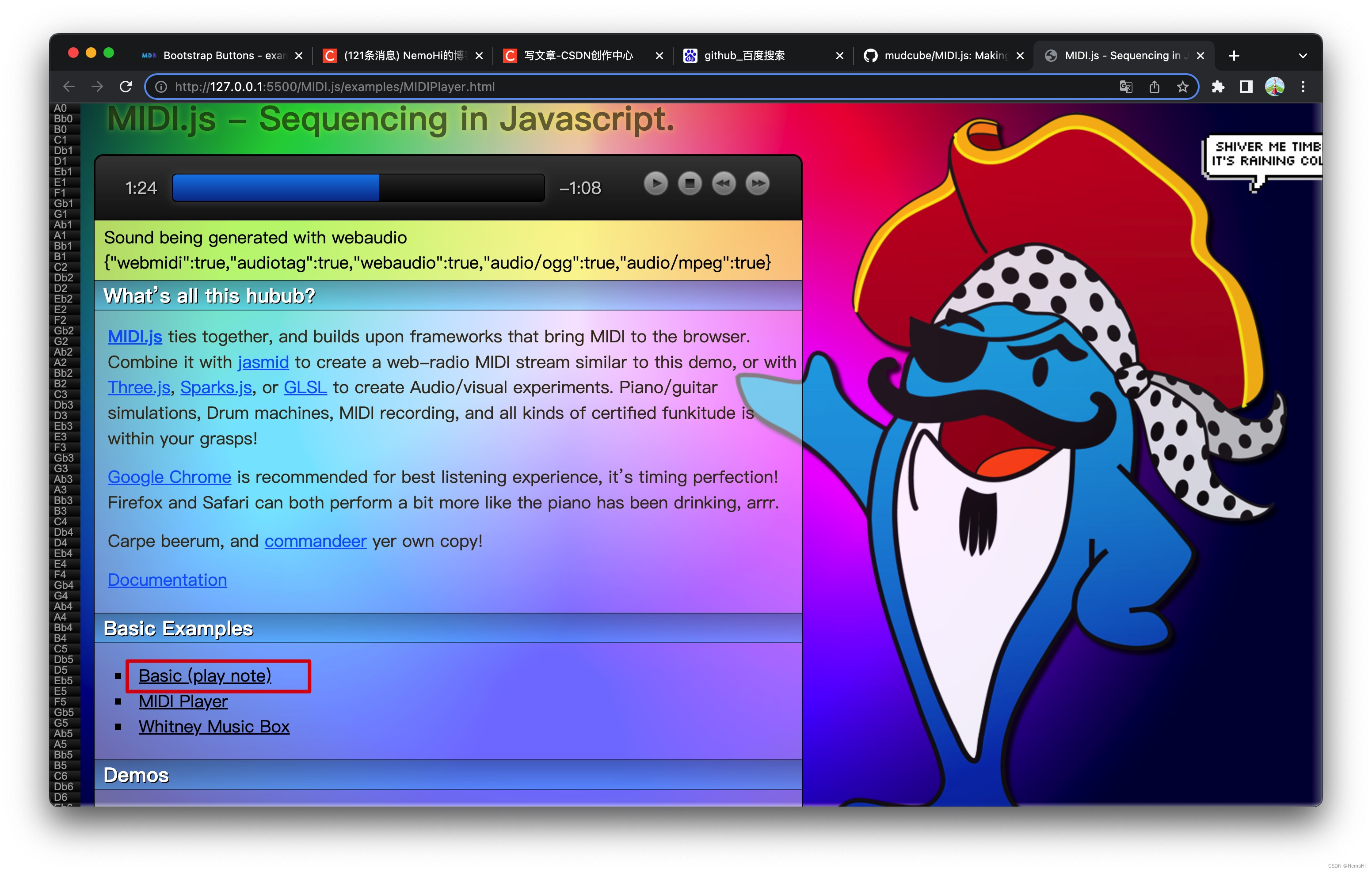 JavaScript 实现页面播放特定音符(如：C4)_midi.js-CSDN博客