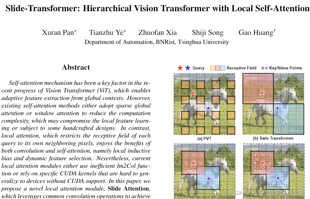 【YOLOv8/YOLOv7/YOLOv5/YOLOv4/Faster-rcnn系列算法改进NO.65】CVPR 2023 | 清华团队即插即用型网络架构—Slide-Transformer ...