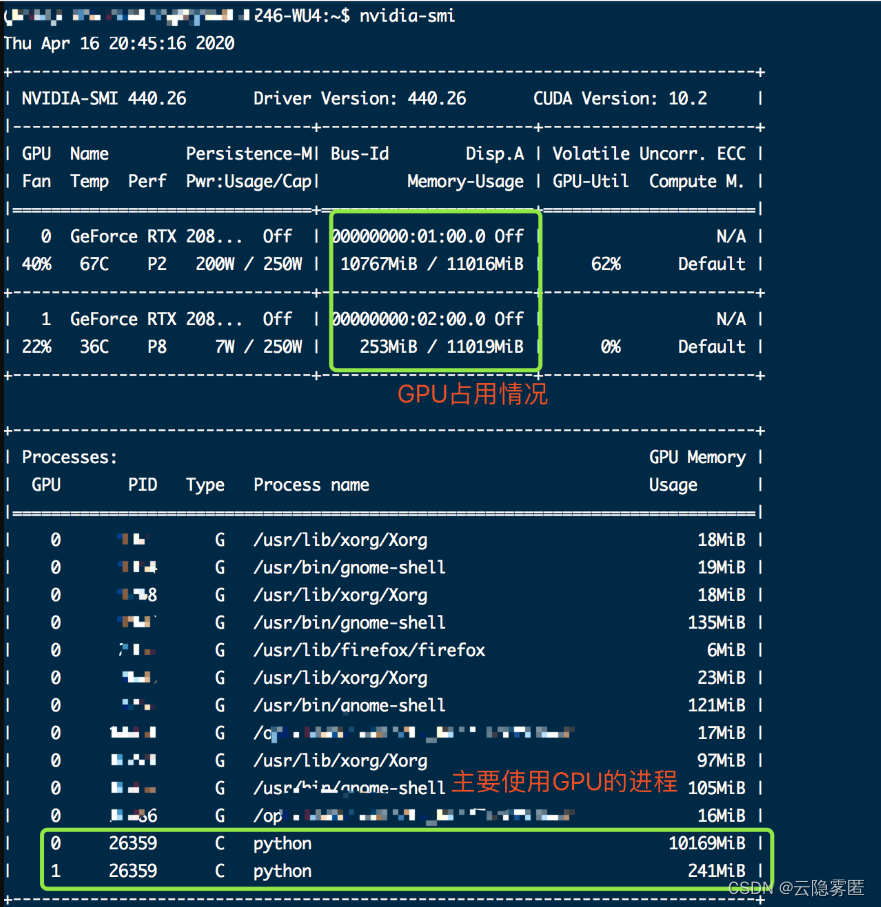 linux命令查看谁在使用服务器的GPU_查看gpu进程-CSDN博客