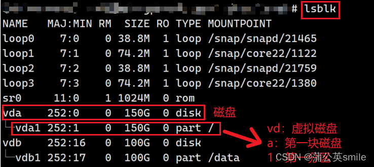 Linux 磁盘挂载与分区_linux vda1是啥-CSDN博客