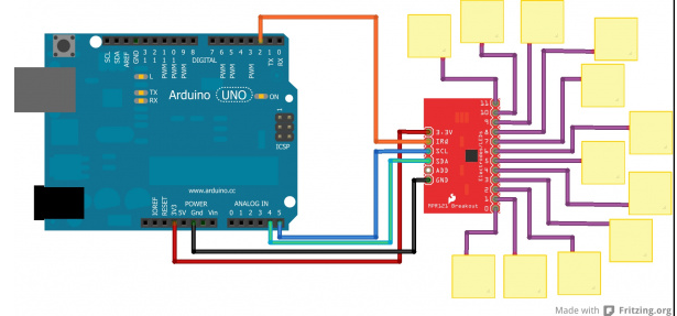 Arduino Uno驱动mpr121接近电容式触摸传感器控制ws2812彩灯单片机优信电子 2048 Ai社区 