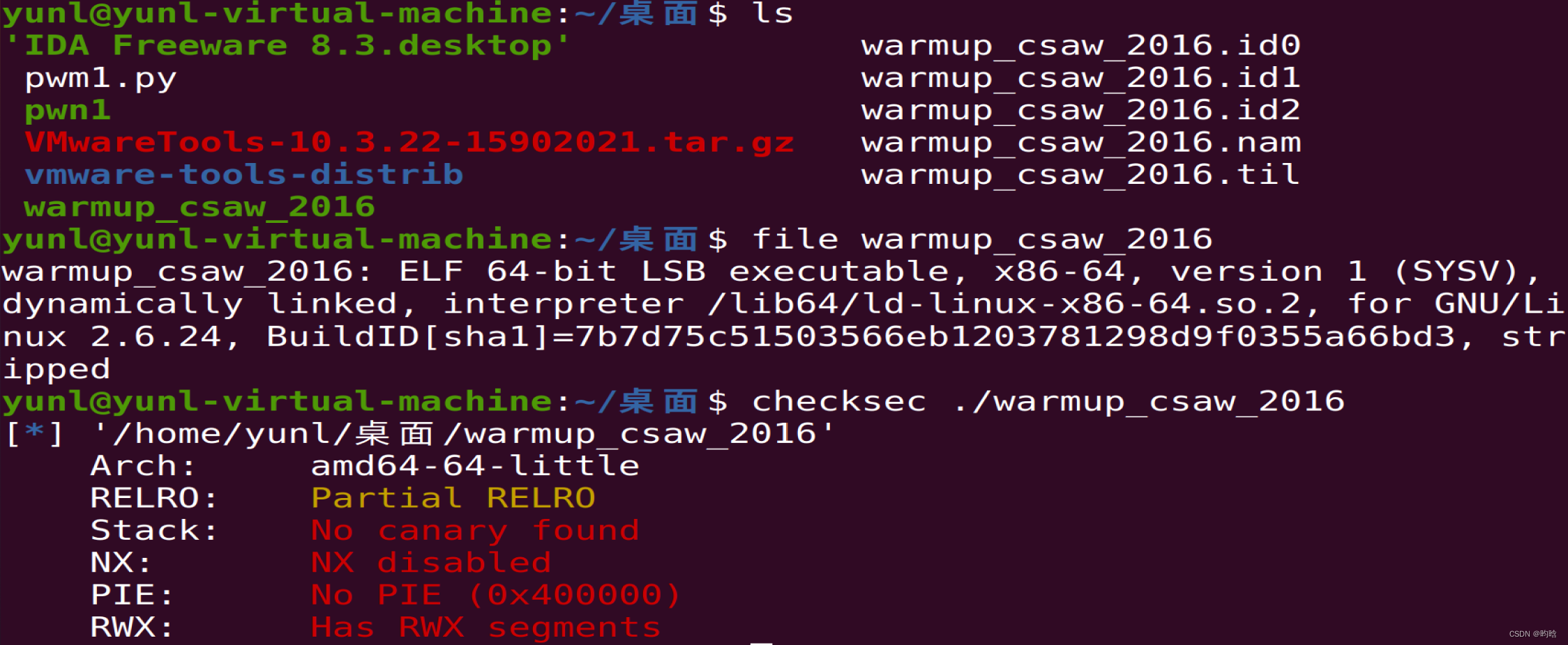PWN学习记录（3）BUUCTF-warmup_csaw_2016_warmup csaw-CSDN博客