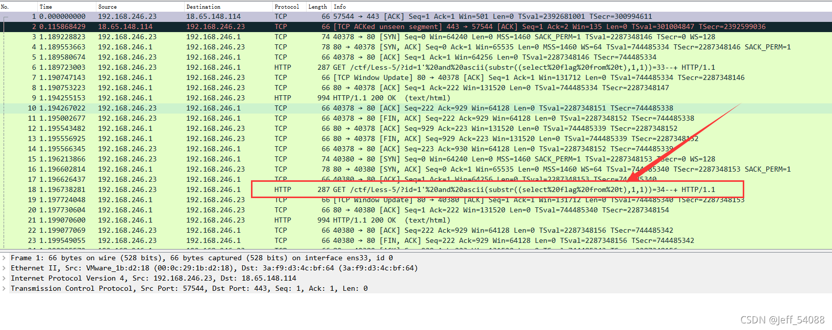 Ctf 入坑新生赛 Misc 流量分析1 （sql盲注的分析）wireshark 盲注攻击分析 Ctf Csdn博客