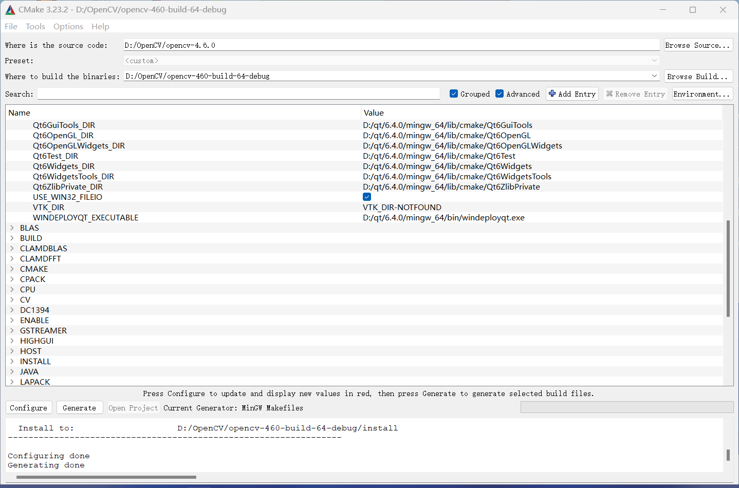 opencv4.6 - qt6 - mingw - cmake 配置_opencv 4.6 对应的 mingw版本是多少-CSDN博客
