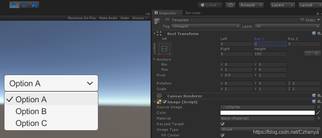 Unity 之 UGUI Dropdown下拉控件展开方向控制_unity下拉框展开方向-CSDN博客
