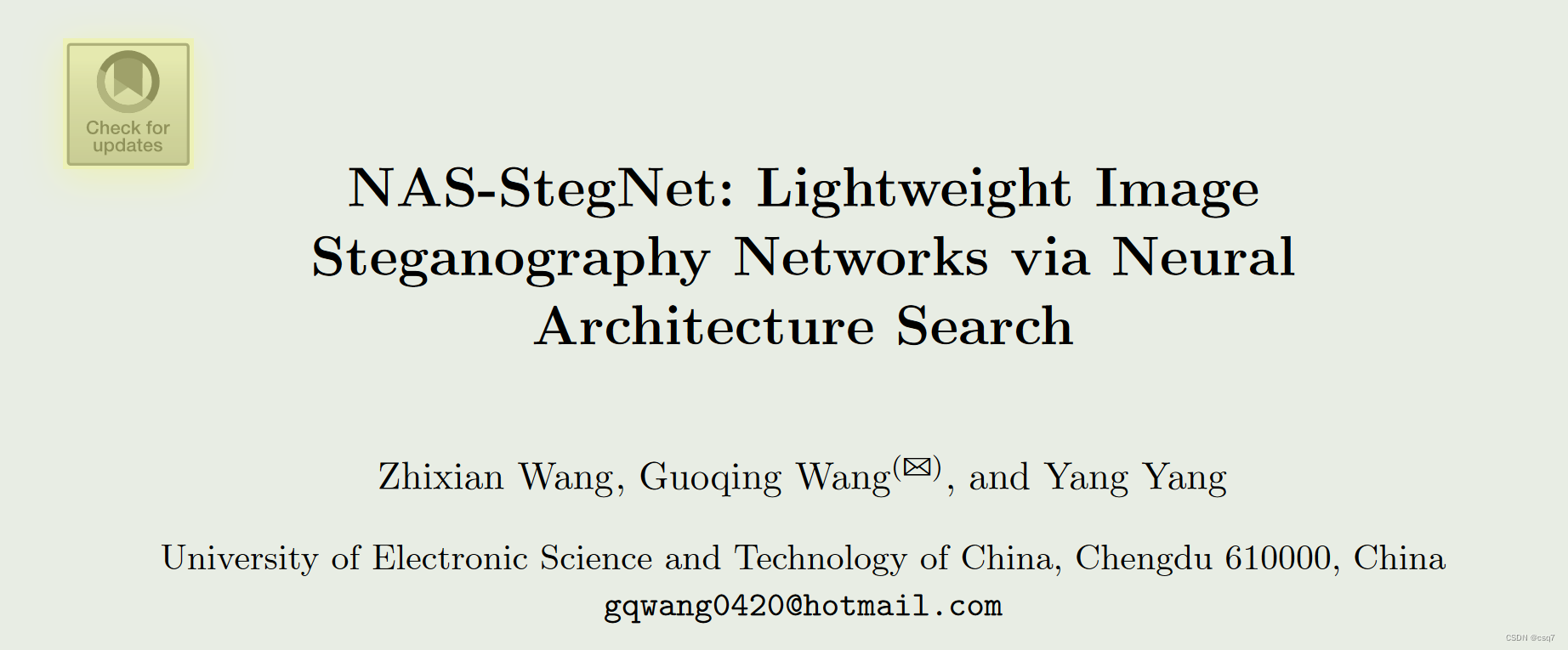 信息隐藏|NAS-StegNet: Lightweight Image Steganography Networks via Neural ...