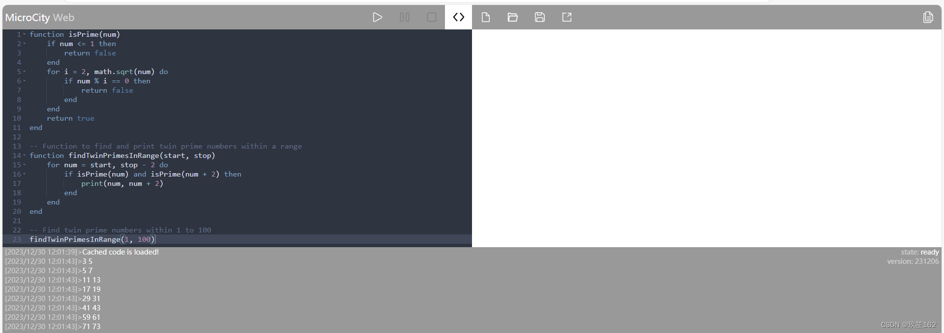 使用MicroCity Web找出1-100孪生质数_microcity求100以内孪生质数-CSDN博客