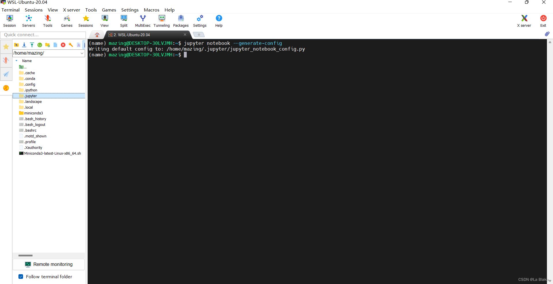 【记录】ubuntu子系统通过miniconda构建python虚拟环境并使用jupyterubuntun利用miniconda安装配置python3路径 Csdn博客