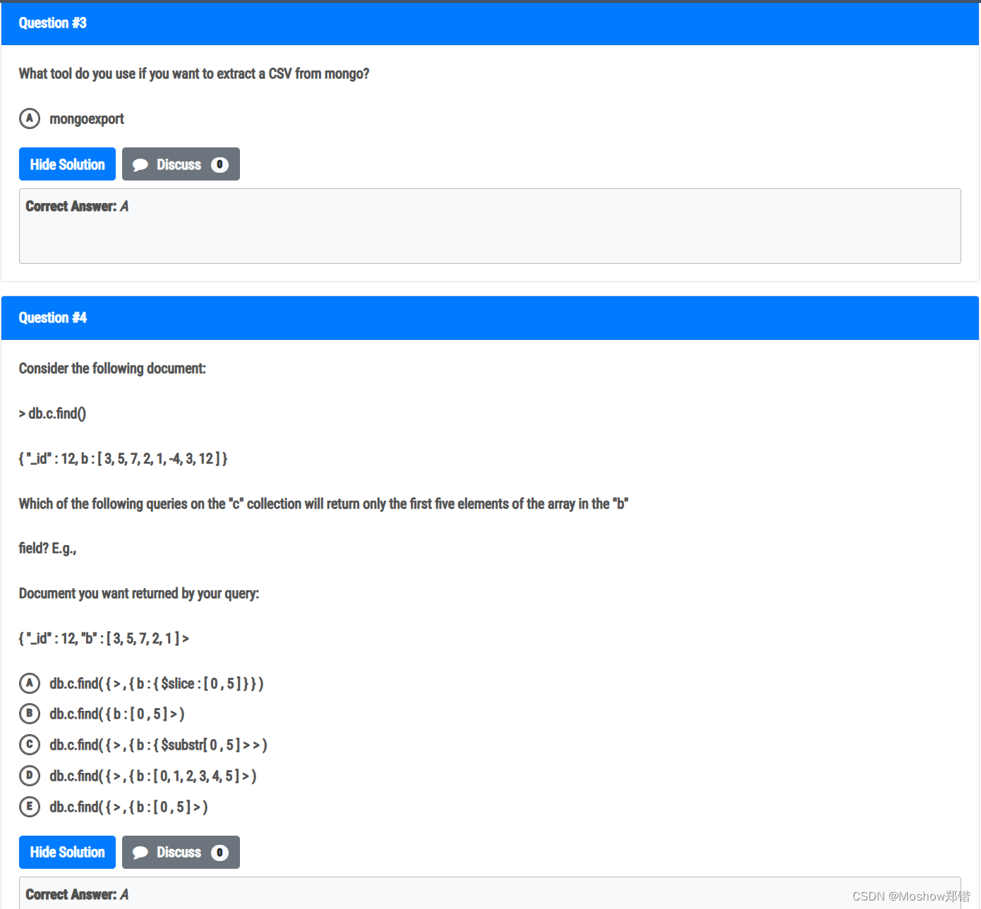 MongoDB认证考试小题库_mongodb dba认证测试题-CSDN博客