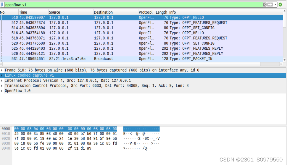 OpenFlow协议分析实践_openflow协议分析实验-CSDN博客
