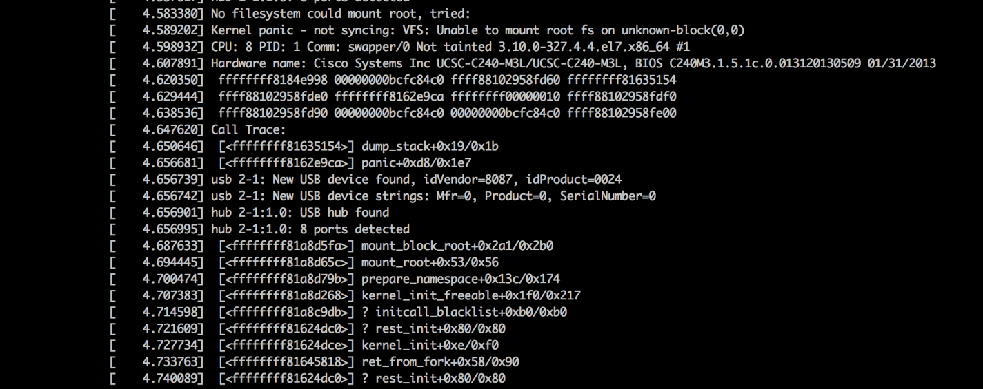 After update, kernel panic at boot with error: Unable to mount root fs on unknown-block(0,0 ...