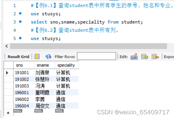 数据查询（1）_查询student表中11系的学生学好 姓名 性别和所在系编号-CSDN博客