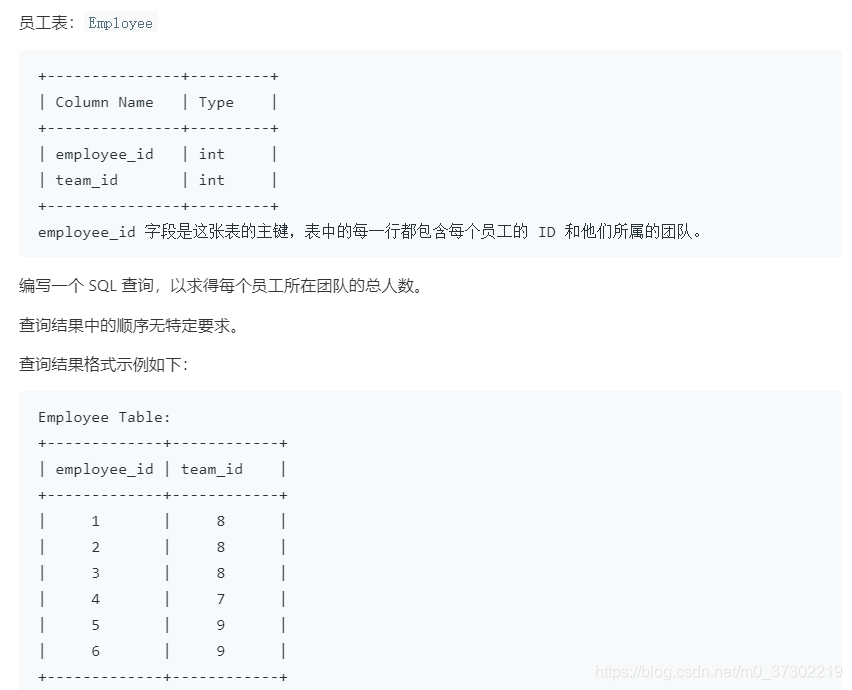 LeetCode-SQL-1303. 求团队人数_leetcode sql题:1303 测试用例-CSDN博客