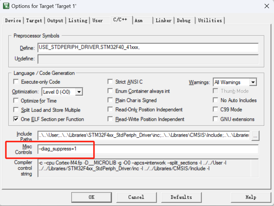 Keil Uvision 用错误屏蔽彻底消除 Warning 1 D Last Line Of File Ends Without A 