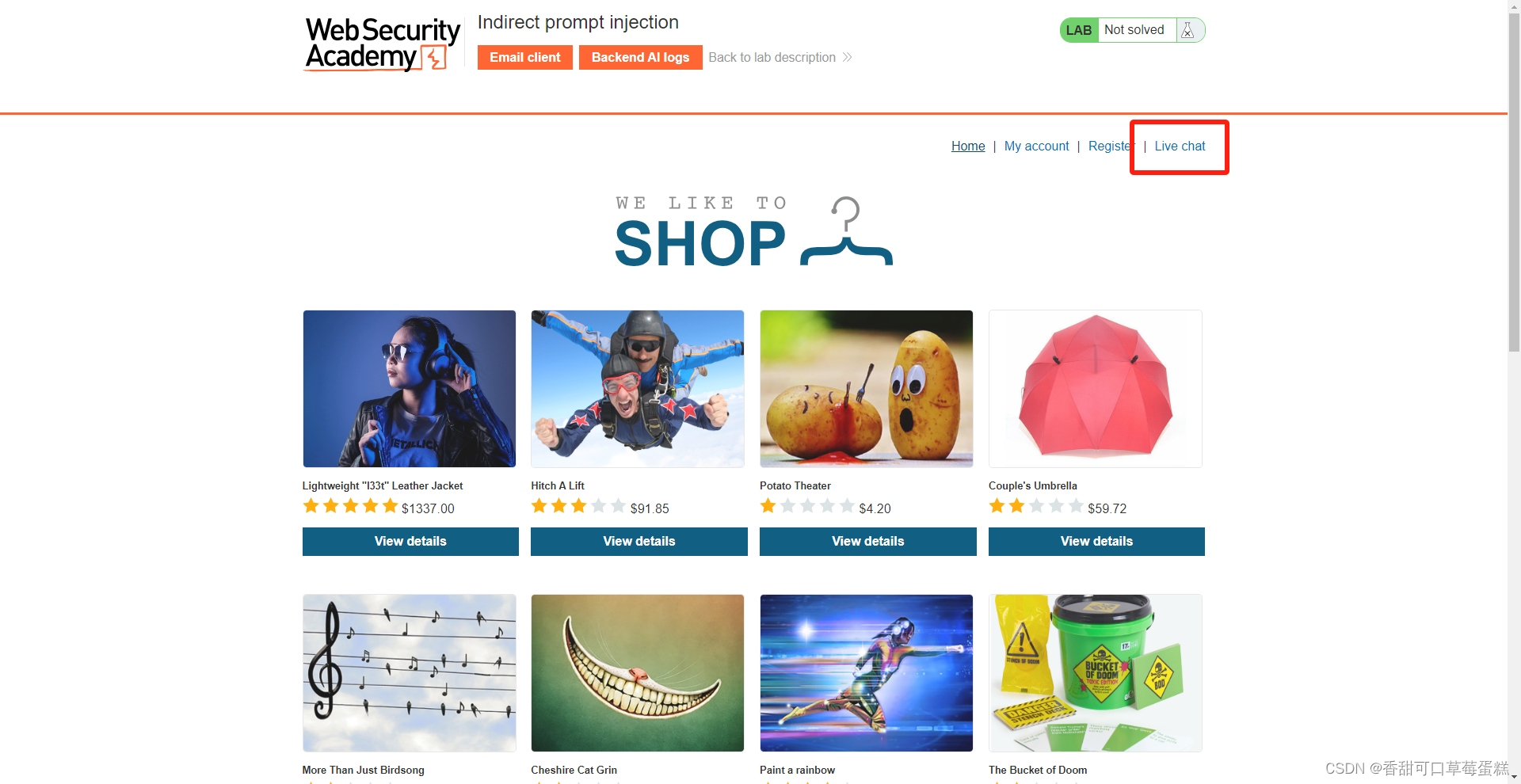 Web LLM 攻击实验：间接注入_间接快速注入lab-CSDN博客