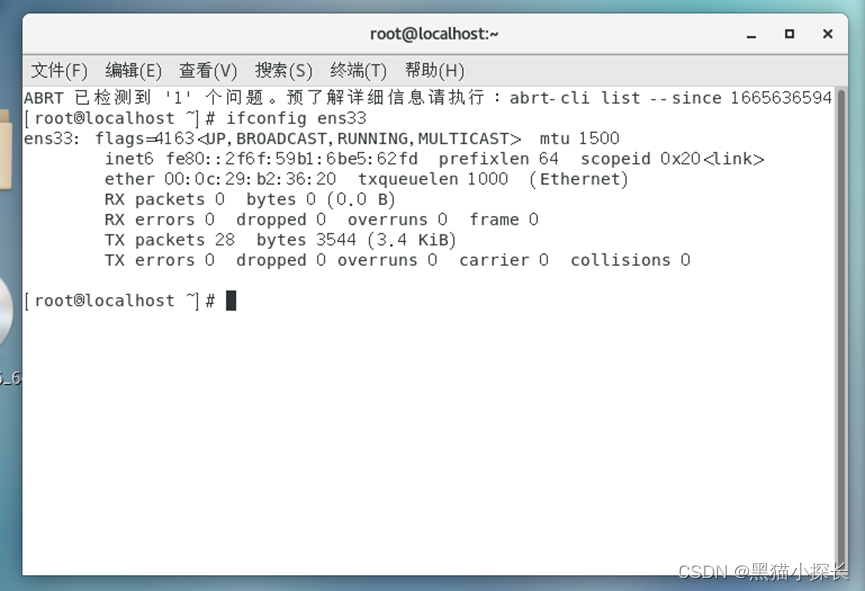 虚拟机 Linux 7 版本 用ifconfig ens33 查看本机IP地址 电脑DHCP服务开启_linux虚拟机怎么查看本机ip地址-CSDN博客