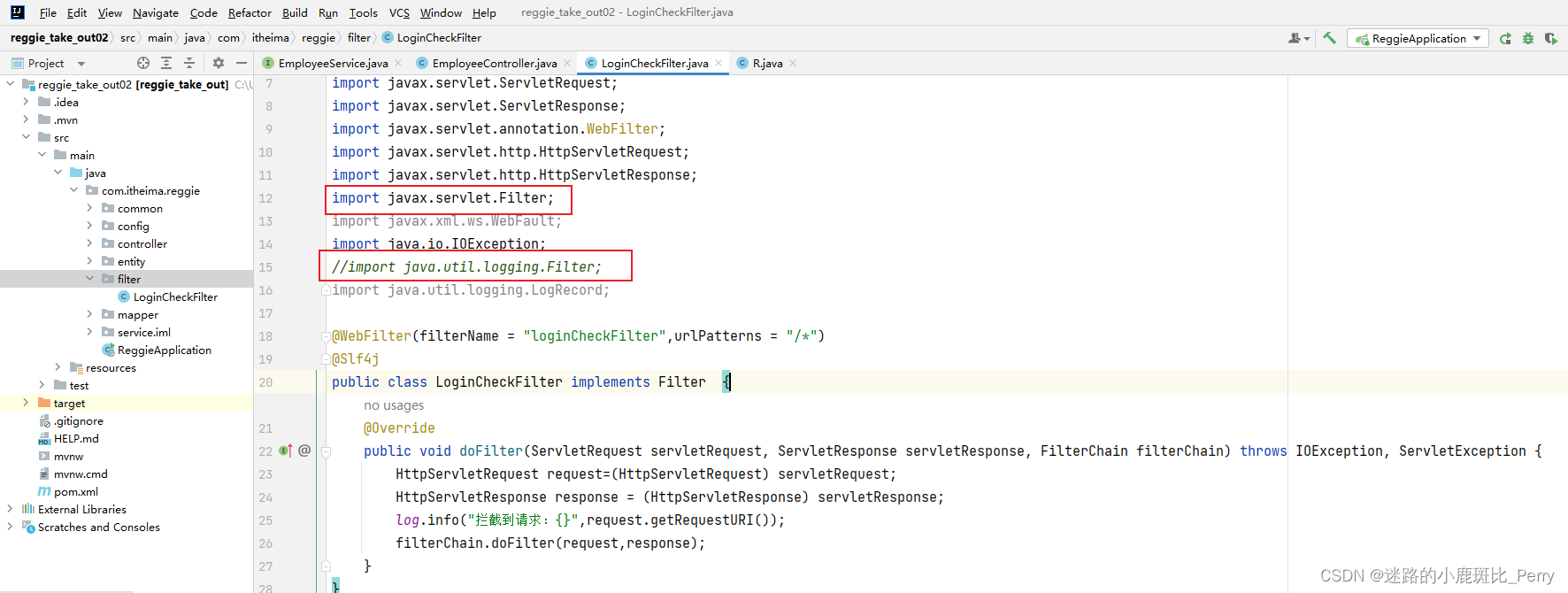 记录Bug：Java Filter接口无法重载doFilter方法，只能重载isLoggable方法。_类“sessionfilter”必须声明为抽象,或为实现“filter”中的抽象方法 ...