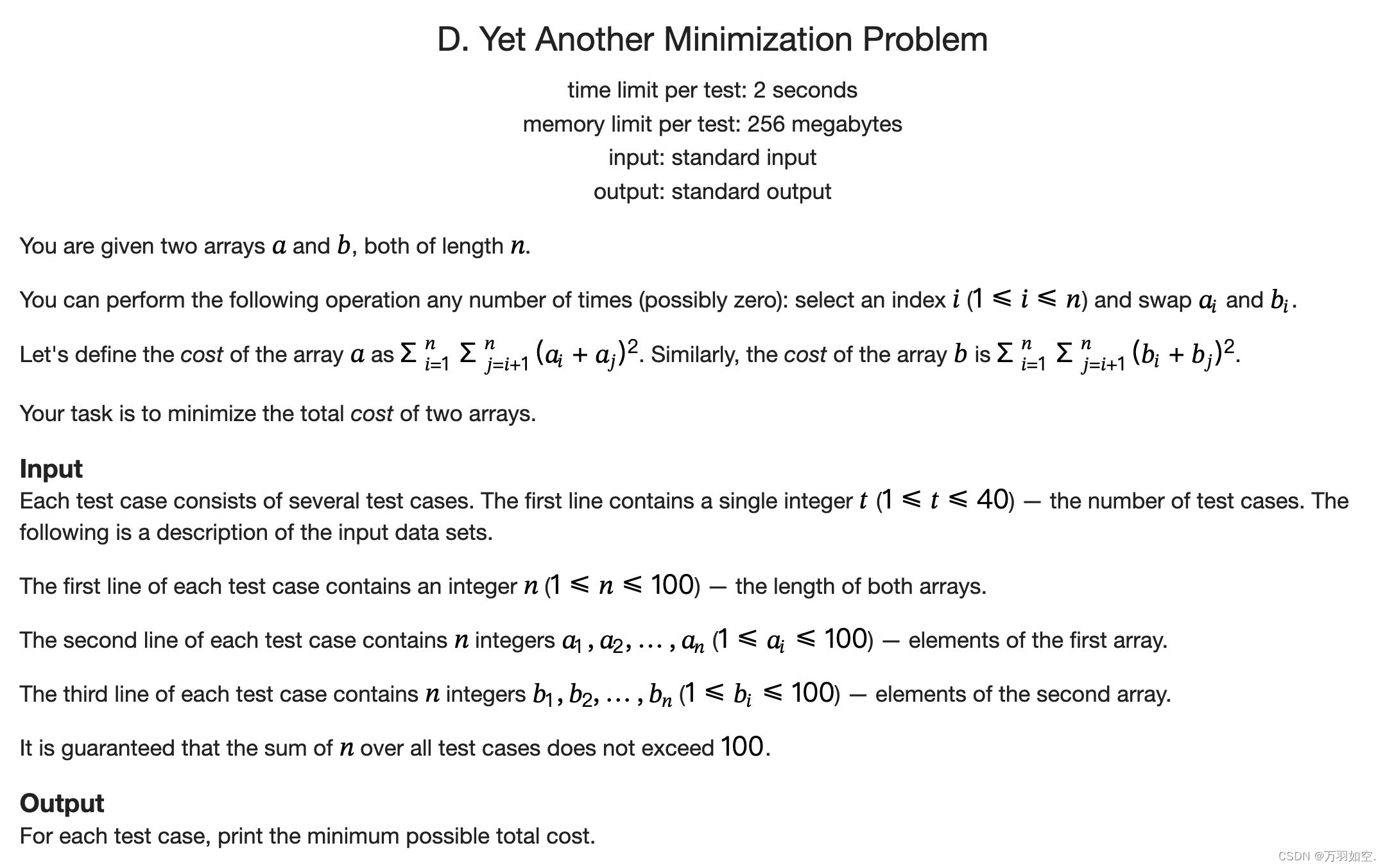 Codeforces Global Round 19 D. Yet Another Minimization Problem_codeforces yet another ...