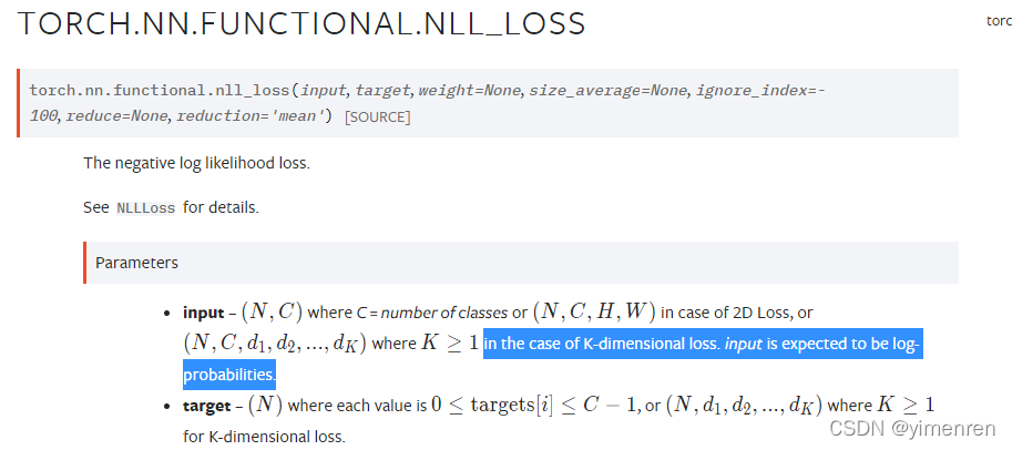 交叉熵损失函数和NLL_loss_nllloss-CSDN博客