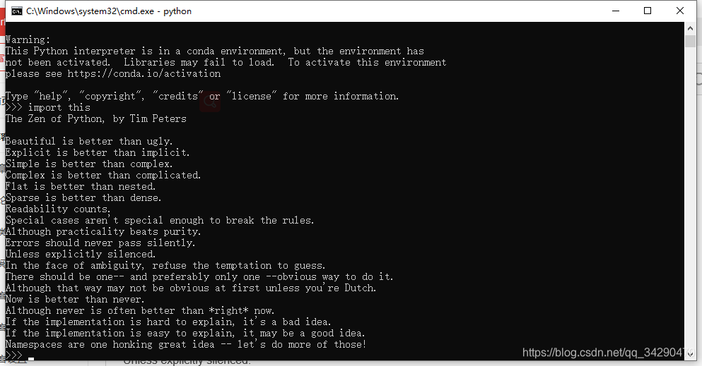 Python学习之旅01 Python之禅python禅cmd Csdn博客