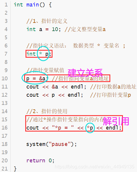 C阶段01笔记07【指针（基本概念、变量定义和使用、内存空间、空指针和野指针、const修饰指针、指针和数组、指针和函数）】指针的基本