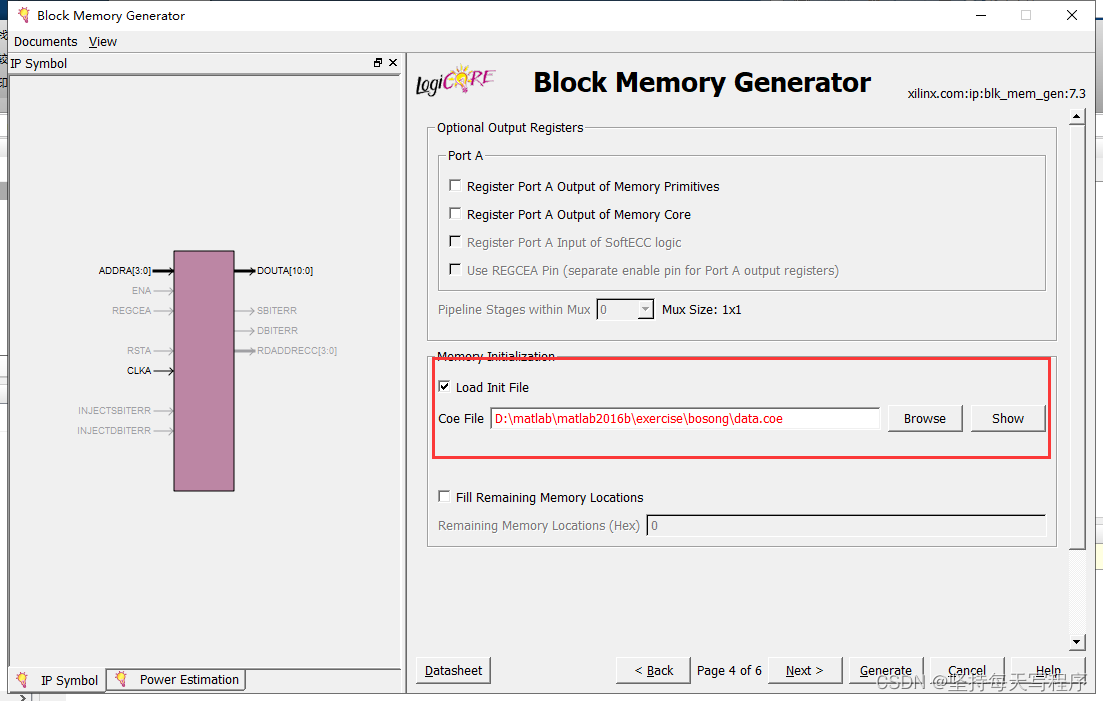xilinx FPGA ROM IP核的使用（VHDL&ISE）_the memory initialization vector can contain betwe-CSDN博客
