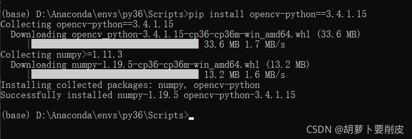 Anaconda默认Python3.8版本创建Python3.6版本环境并安装opencv3.4.1.15，使用pycharm作为IDE_pycharm_胡萝卜要削皮-讯飞AI开发者社区