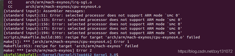 解决编译内核时“ Error: selected processor does not support ARM mode 'smc 0'”相关问题_error: selected ...