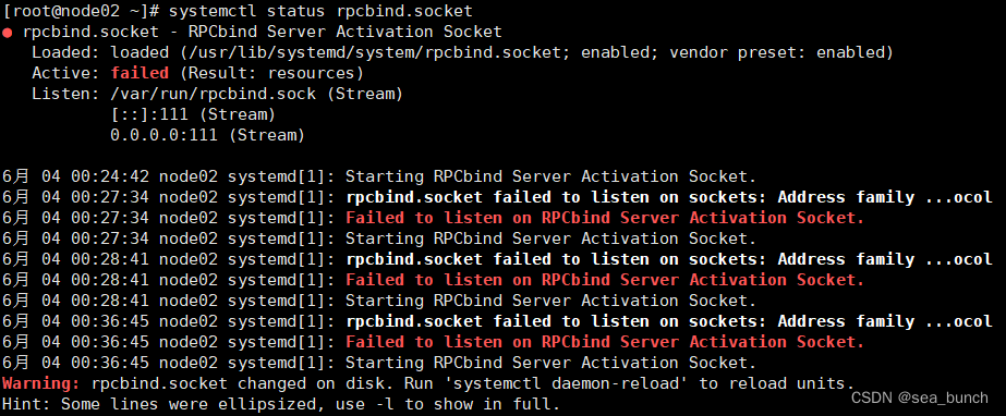 故障——clnt_create: RPC: Port mapper failure - Unable to receive: errno 113 (No route to host)-CSDN博客