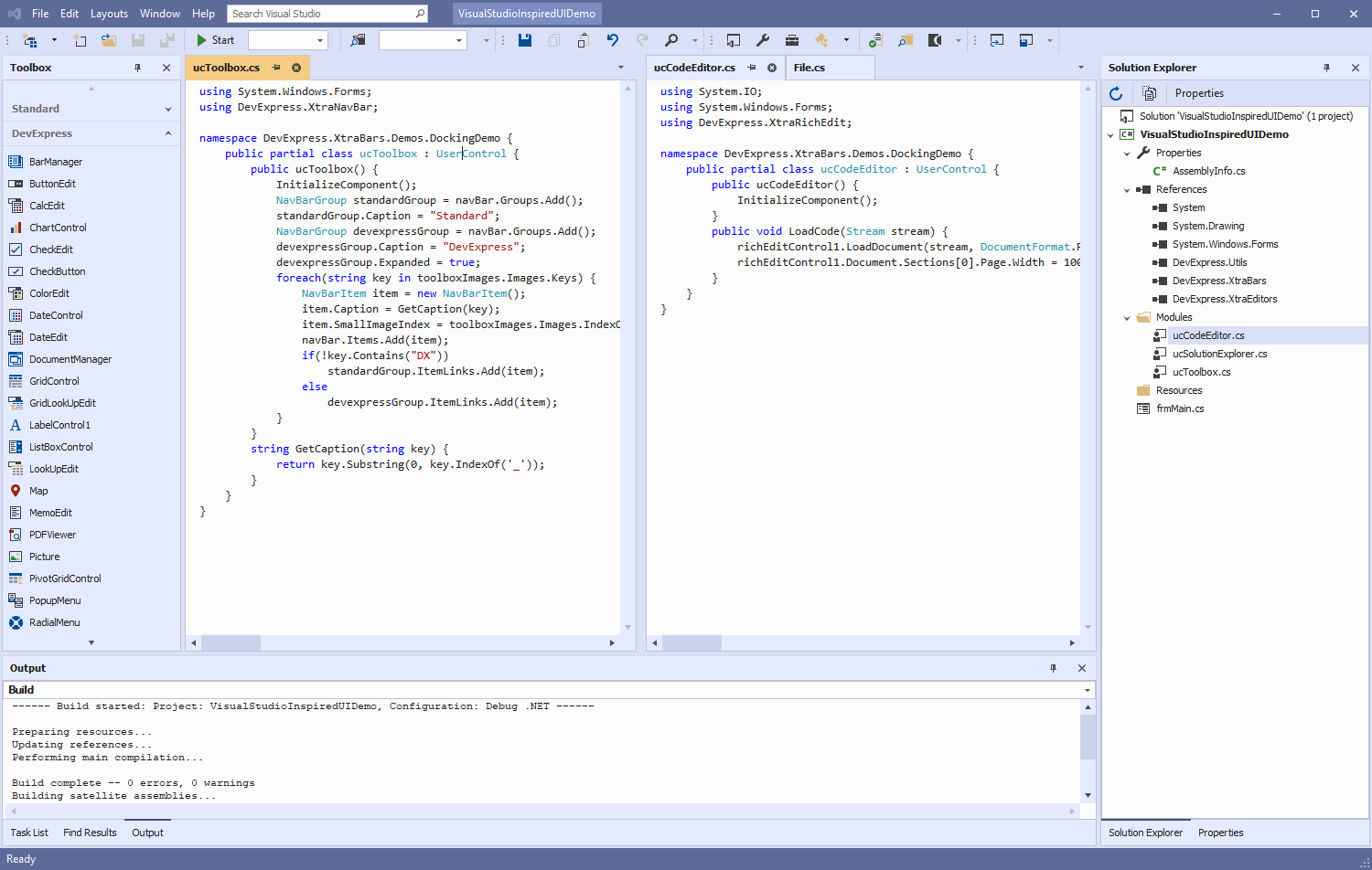 用DevExpress WinForms Docking库，轻松创建类Visual Studio窗口界面！_devexpress 创建 visual studio 样式的应用-CSDN博客