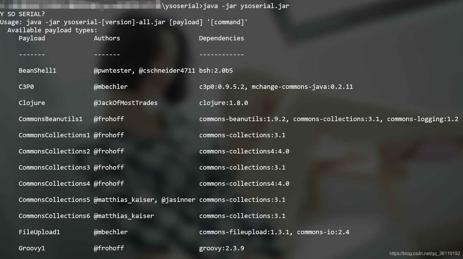 java反序列化工具ysoserial.jar浅析-CSDN博客