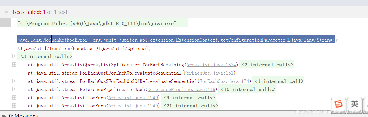 java.lang.NoSuchMethodError: org.junit.jupiter.api.extension.ExtensionContext ...