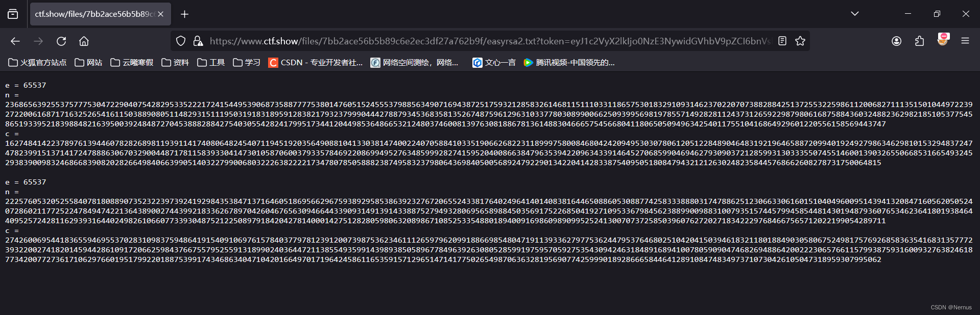 ctfshow crypto rsa部分题目简单题解_e=65537-CSDN博客
