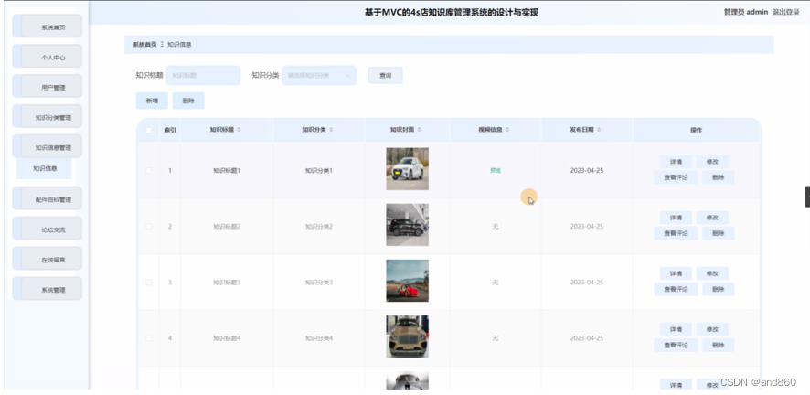 java/php/node.js/python基于MVC的4s店知识库管理系统的设计与实现【2024年毕设】-CSDN博客