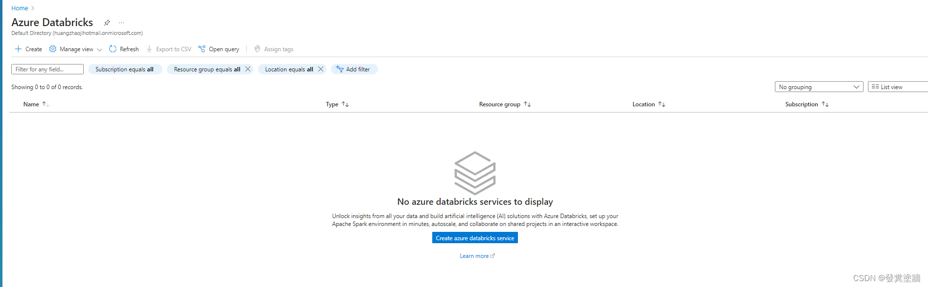 【Azure 架构师学习笔记】- Azure Databricks (1) - 环境搭建_azure databricks 快速入门-CSDN博客