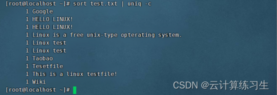 Linux基础命令篇：文本处理命令基础操作（awk、sed、sort、uniq、wc)-CSDN博客