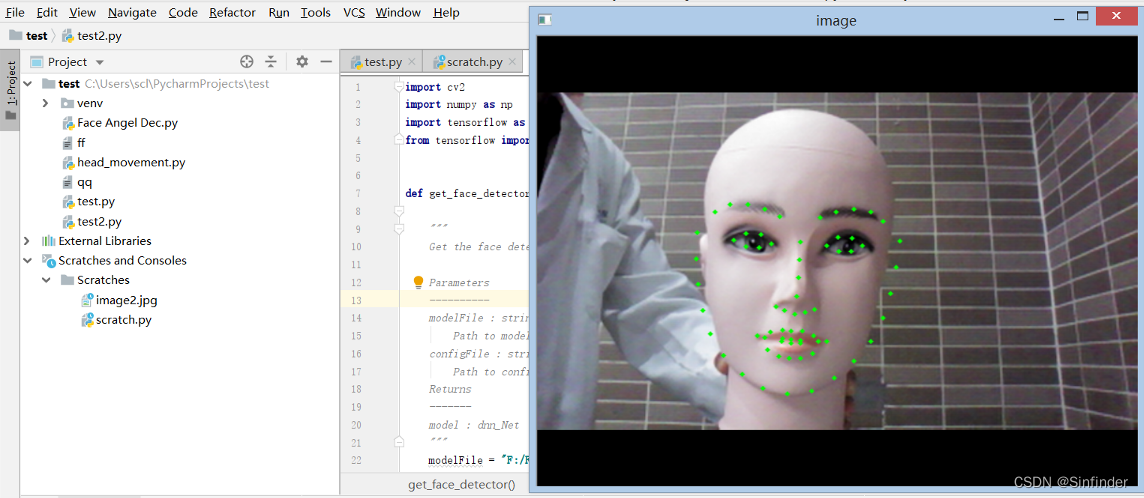 Python + OpenCV + TensorFlow视频面部标记点显示_tensorflow 痘痘 斑点-CSDN博客