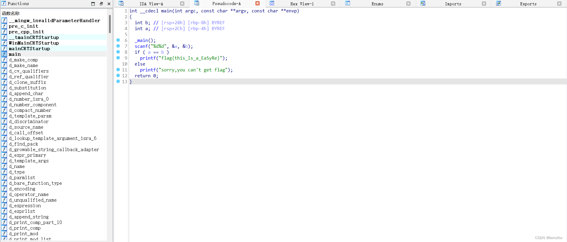 buuctf re入门题目解析_ctf exe文件-CSDN博客
