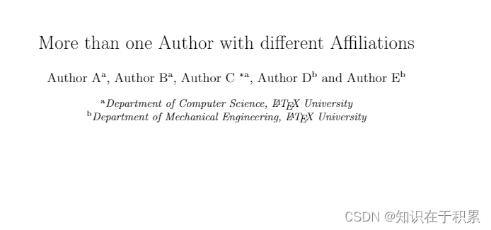 Latex中使用package：authblk定义作者署名和单位_latex authblk-CSDN博客