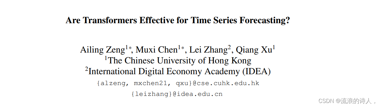 DLinear模型:Are Transformers Effective for Time Series Forecasting?-CSDN博客