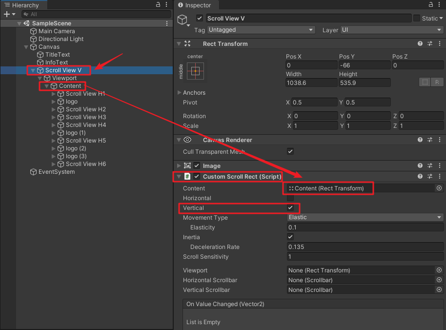 【游戏开发实战】Unity UGUI实现横竖嵌套滑动列表ScrollView（利用事件透传），含Demo工程_unity scrollview嵌套 判断滑动方向-CSDN博客