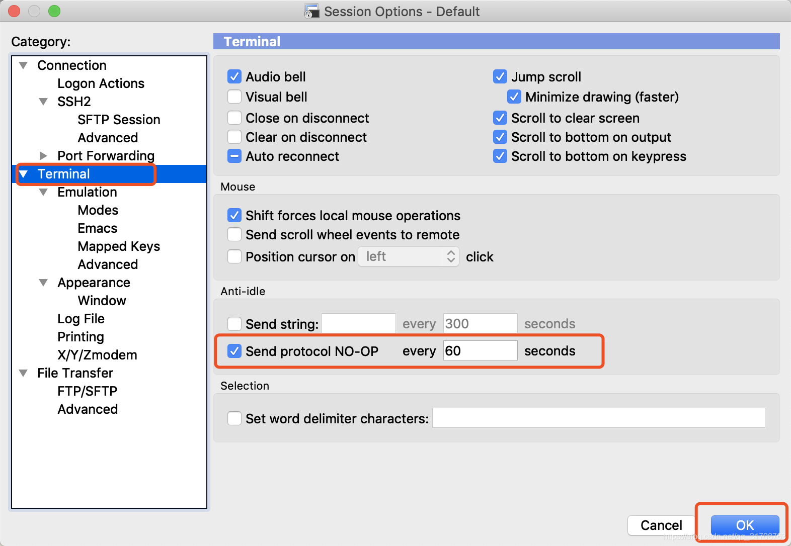 SecureFX、SecureCRT长时间不操作会自动断开，保持活跃方法_securefx自动断开连接-CSDN博客