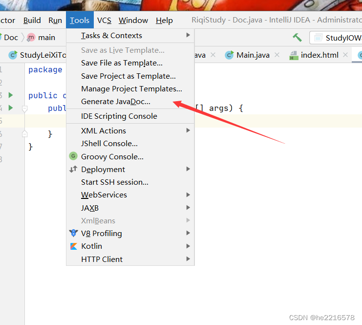 用IDEA生成javaDoc文档_idea doc导出-CSDN博客