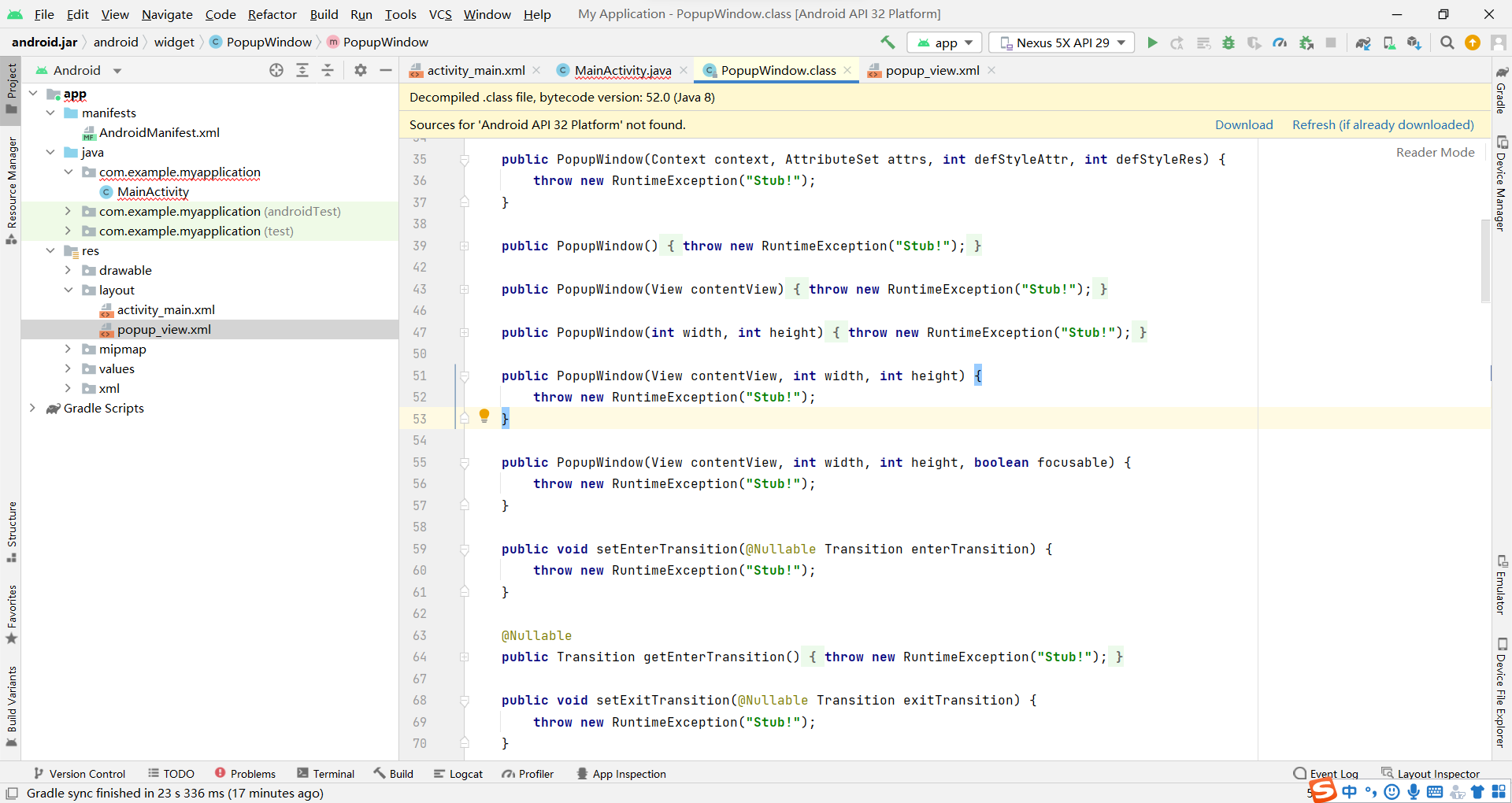 Android studio笔记:工程介绍和控件（PopupWindow）_android studio popup window-CSDN博客