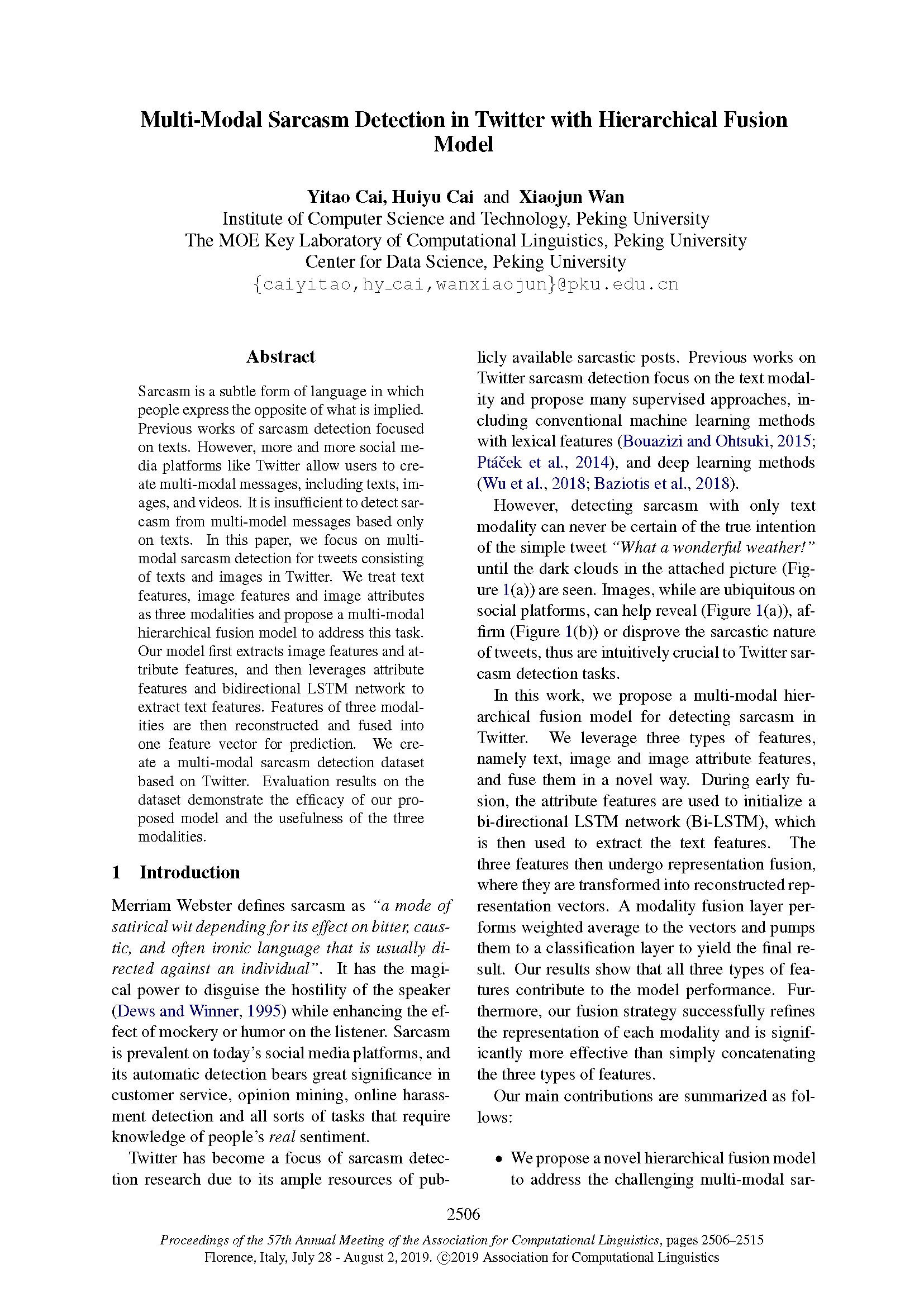 Sarcasm detection论文解析 |利用分层融合模型在 twitter 中进行多模态讽刺检测_data-of-multimodal-sarcasm-detection表情库-CSDN博客